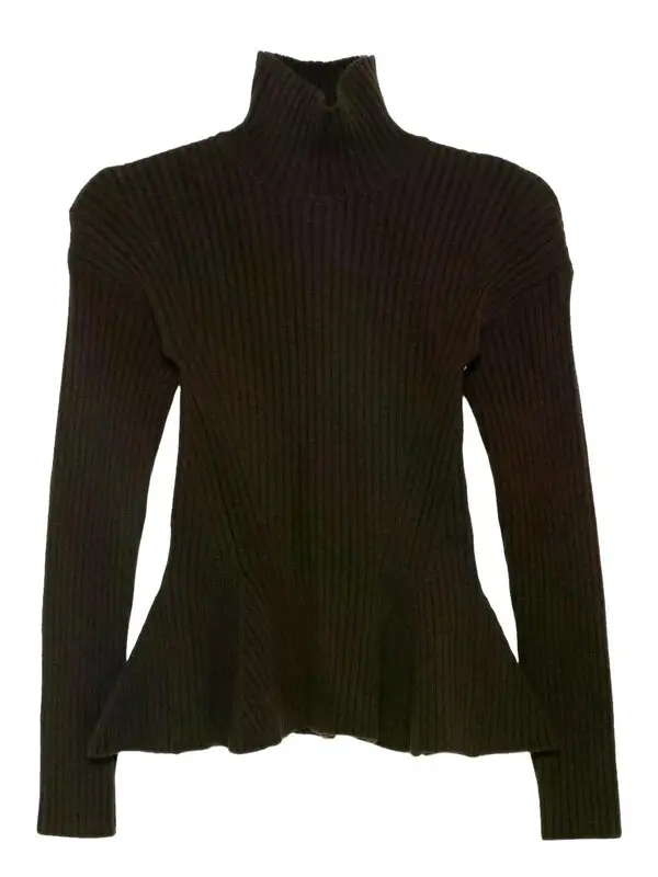 Max Mara Ribbed Peplum Knitwear - Green