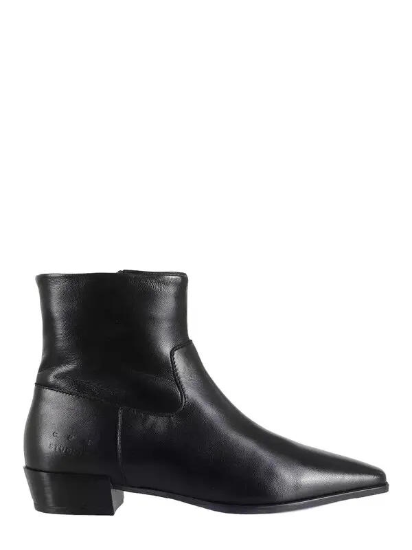 COPENHAGEN  Leather Pointed-toe Zip Ankle Boots - Black