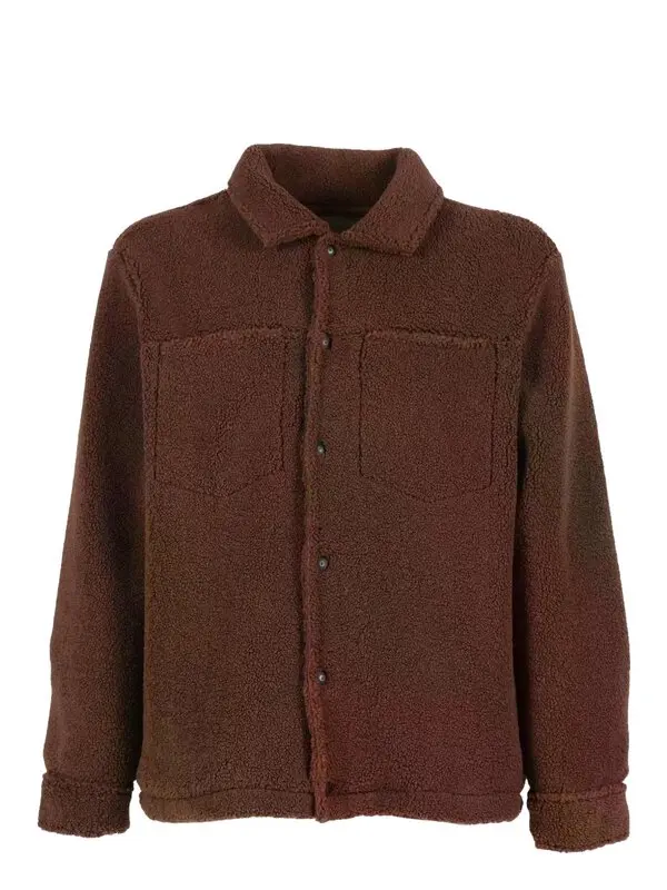 BALLANTYNE Teddy-cloth Button-fastening Jacket - Brown