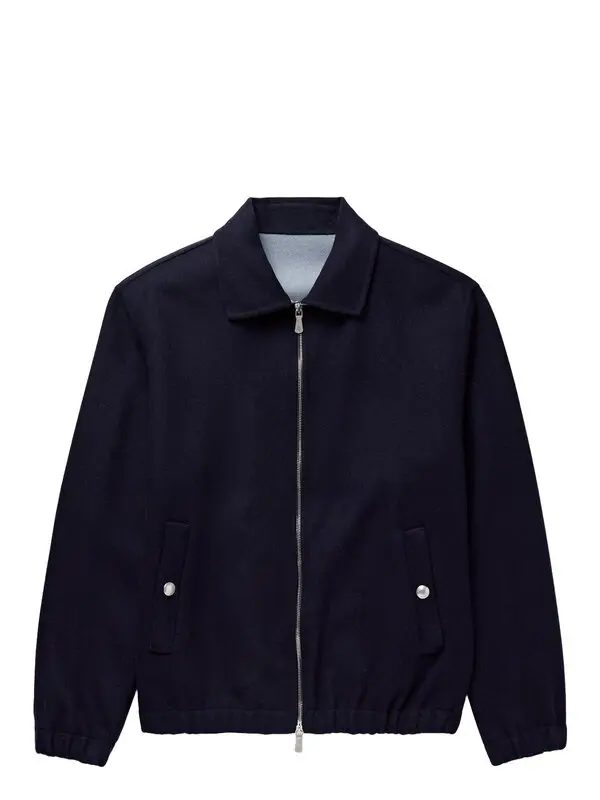Eleventy Wool-felt Bomber Jacket - Blue