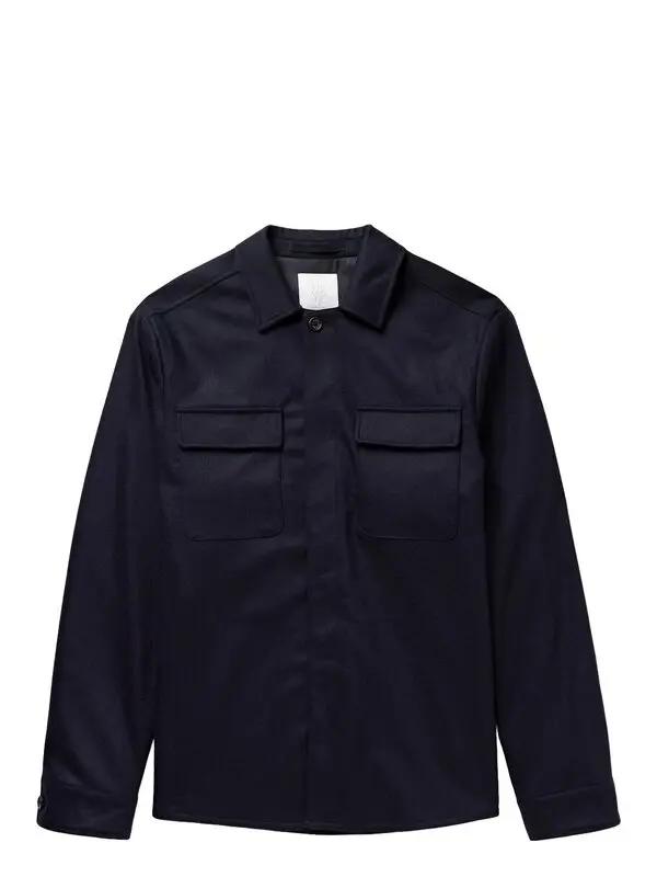 Eleventy Wool-blend Overshirt - Blue