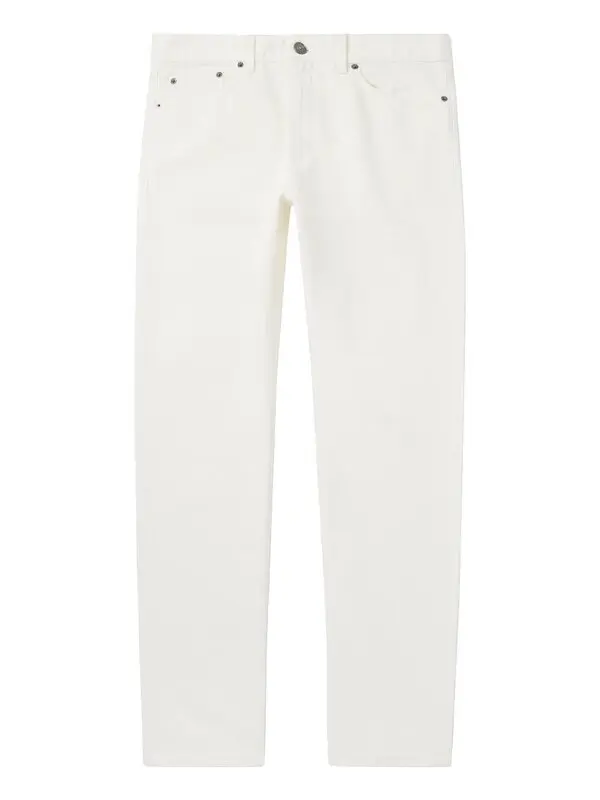Zegna Roccia Slim-fit Straight-leg Trousers - White