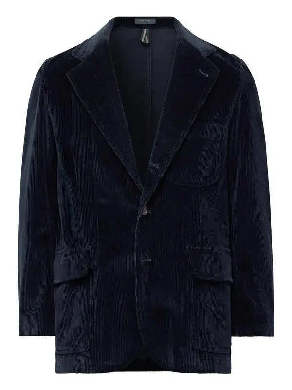 DRAKE'S Mki Games Cotton-corduroy Suit Jacket - Blue