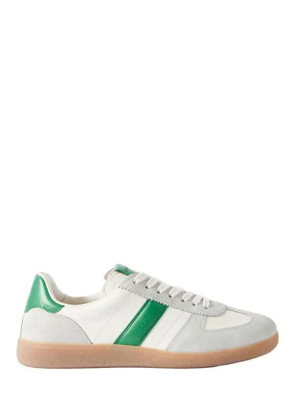 TOM FORD Suede-trimmed Leather Sneakers - White