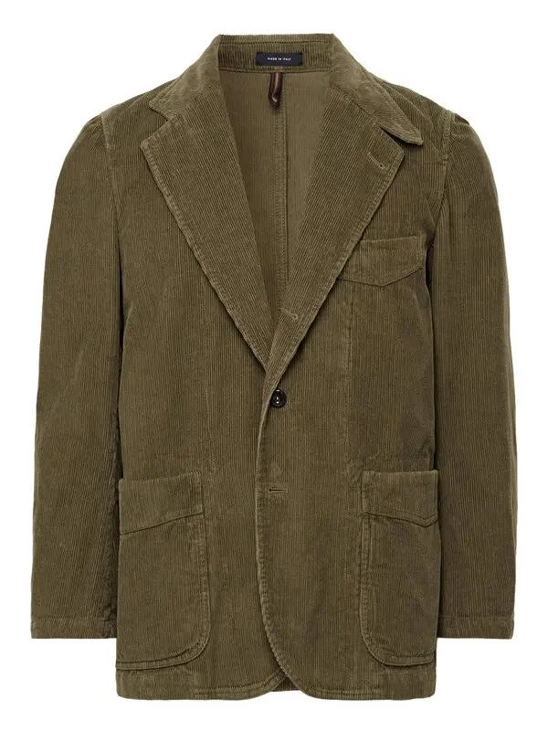 DRAKE'S Field Games Cotton-corduroy Blazer - Green