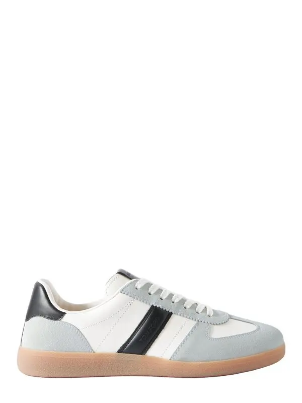 TOM FORD Suede-trimmed Leather Sneakers - White