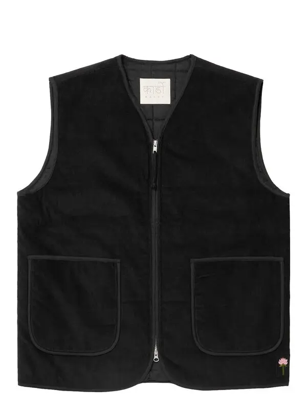 KARDO Chota Embroidered Cotton-corduroy Gilet - Black