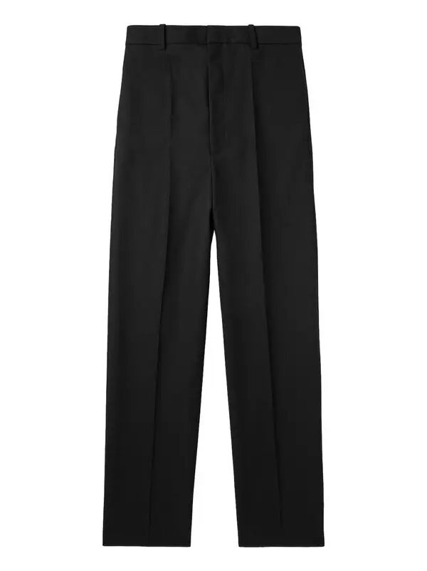 JIL SANDER Straight-leg Grain De Poudre Wool Trousers - Black