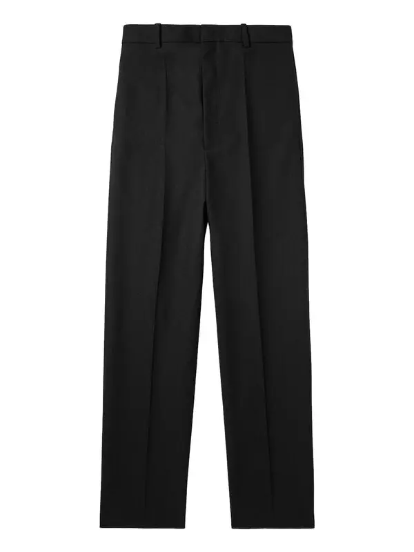 JIL SANDER Straight-leg Grain De Poudre Wool Trousers - Black