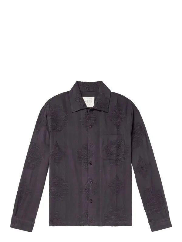 KARDO Martin Cotton-jacquard Shirt - Gray