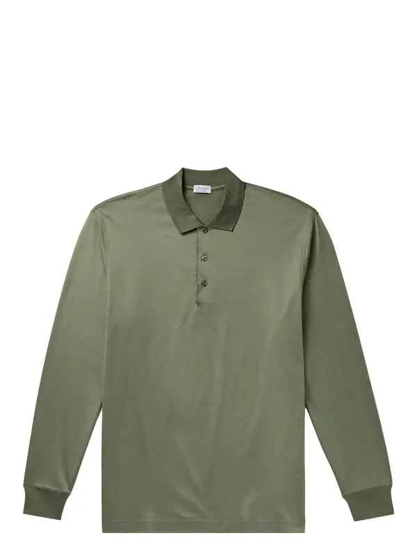 Charvet Cotton-sateen Polo Shirt - Green
