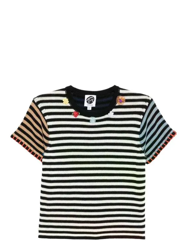 YANYAN Striped Cotton Top - White