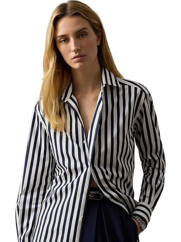 Ralph Lauren Relaxed Fit Striped Cotton Shirt - Icon Navy/white