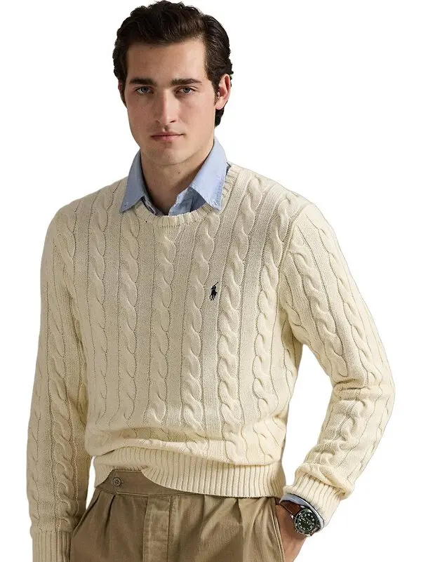 Ralph Lauren Cable-knit Cotton Sweater - Andover Cream