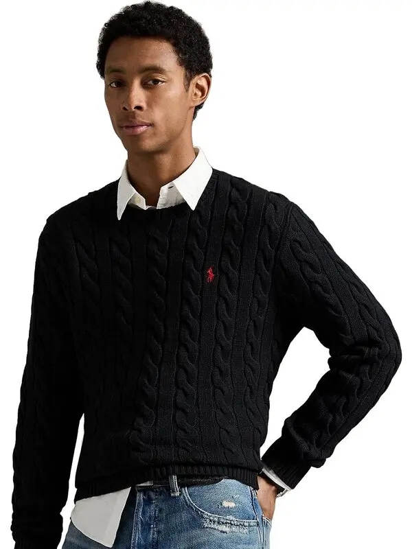 Ralph Lauren Cable-knit Cotton Sweater - Black