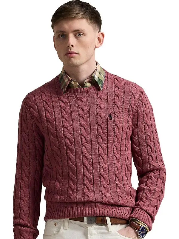Ralph Lauren Cable-knit Cotton Sweater - Prune Juice