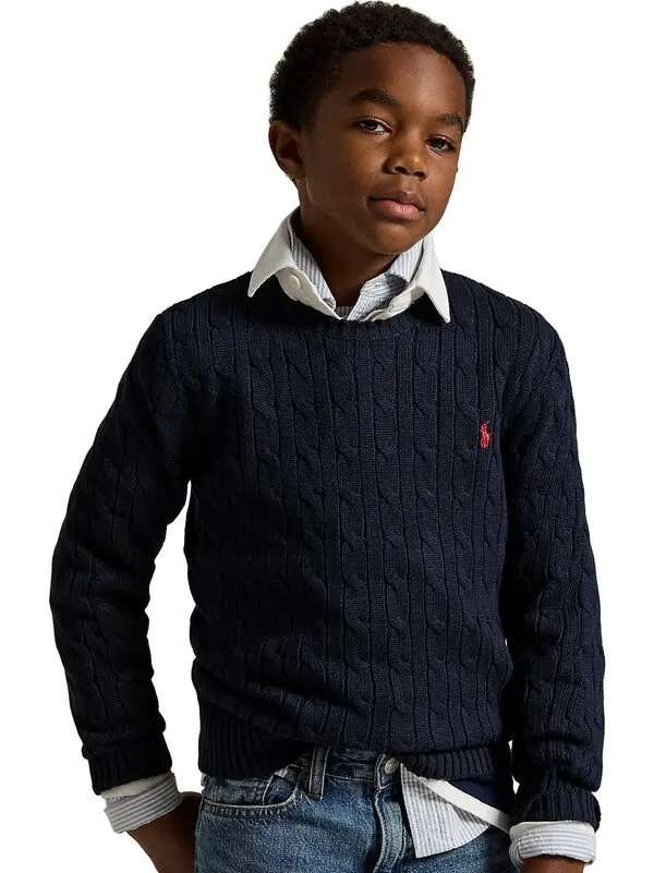 Ralph Lauren Cable-knit Cotton Sweater - Rl Navy