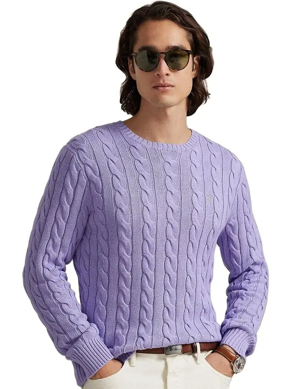 Ralph Lauren Cable-knit Cotton Sweater - Sky Lavender