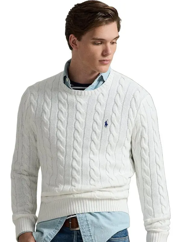 Ralph Lauren Cable-knit Cotton Sweater - White