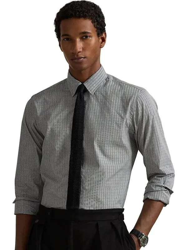 Ralph Lauren Custom Fit Plaid Poplin Shirt - Polo Black/white