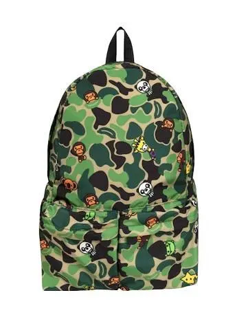A BATHING APE Baby Milo Large Bucket Backpack - Army Green