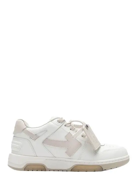 Off-White Off Ooo Leather Sneakers - White/light Pink/beige