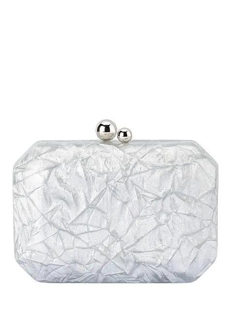 OLGA BERG Mateo Metallic Clutch - Metallic Silver