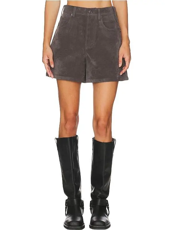 Free People X We The Free Tippi Faux Suede Short - Grey