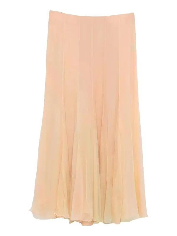 Chloé Pleated Silk A-line Skirt - Pink