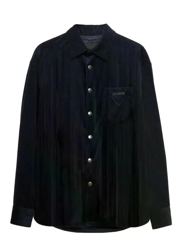 Prada Corduroy Patch-pocket Shirt - Blue
