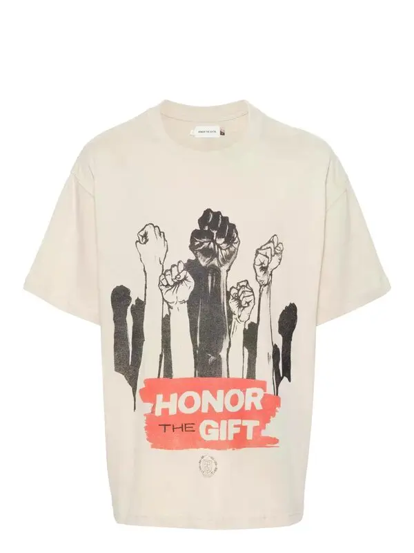 HONOR THE GIFT Dignity Cotton T-shirt - Neutrals