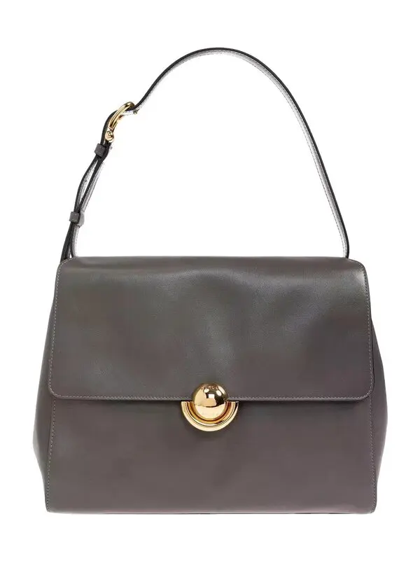 Furla Circular-detail Leather Tote Bag - Grey