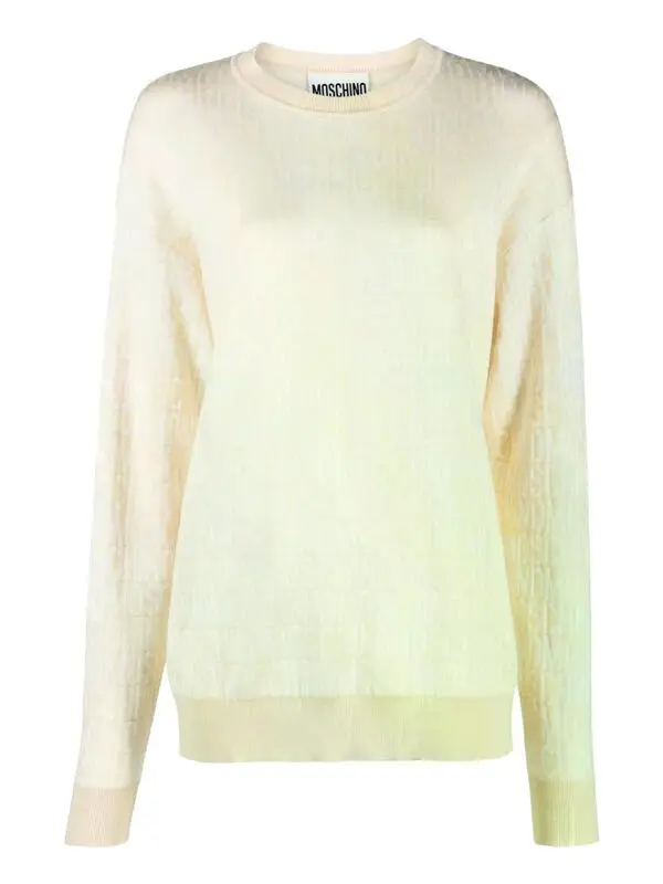 Moschino Logo-intarsia Virgin Wool Sweater - Neutrals