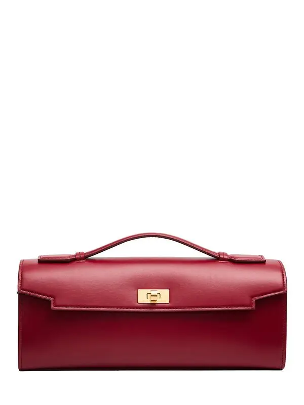 ANYA HINDMARCH Mortimer Boxy Leather Clutch Bag - Red