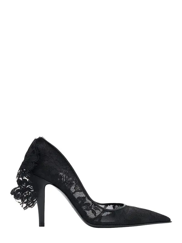 Alexander McQueen Floral Lace Pumps - Black