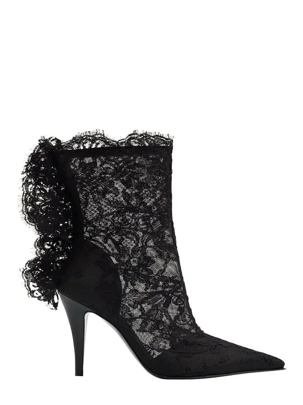 Alexander McQueen Heron Lace Ankle Boots - Black