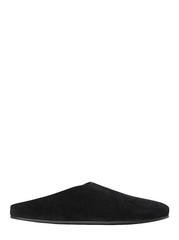 THE ROW Hudson Suede Slide Mules - Black