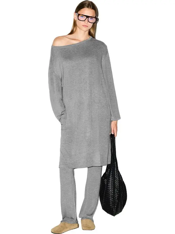 SKIMS Lightweight Modal Long Sleeve Tunic - Dark Heather Grey