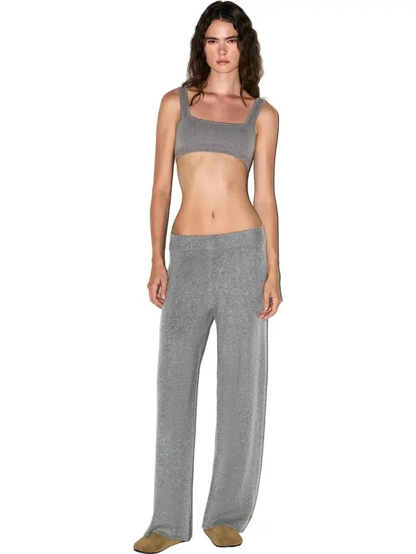 SKIMS Cashmere Wide Leg Pant - Dark Heather Grey