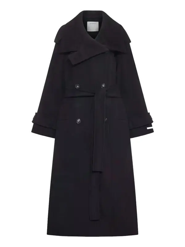 Sportmax Double-breasted Belted Coat - Black