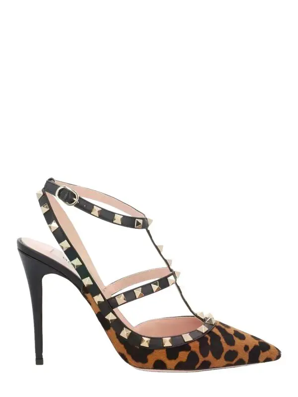 Valentino Garavani Rockstud Leopard-print Pumps - Black