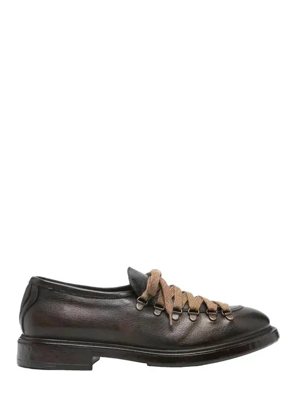 FRATELLI RENNELLA Lace-up Leather Loafers - Brown