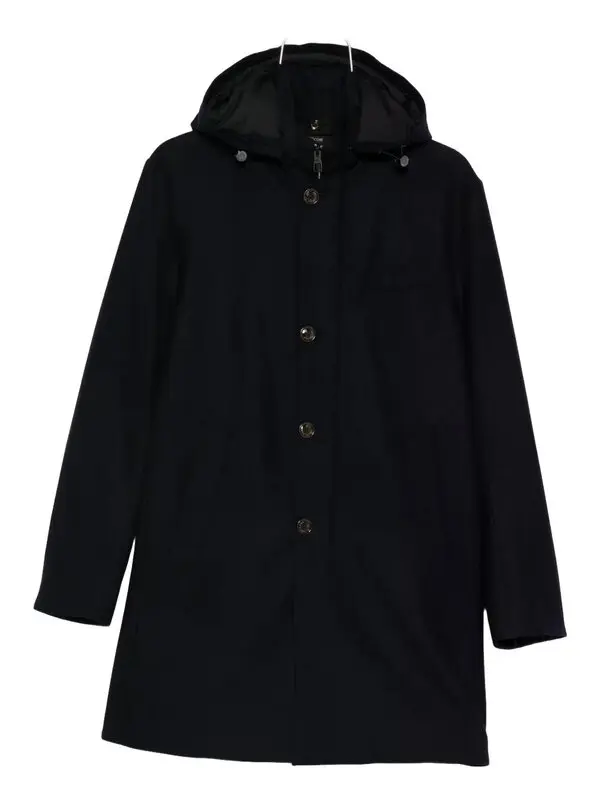 MONTECORE Hooded Buttoned Coat - Blue