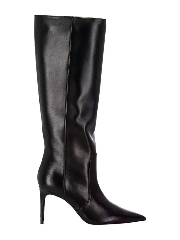 STUART WEITZMAN Leather Pointed-toe Knee-high Boots - Black