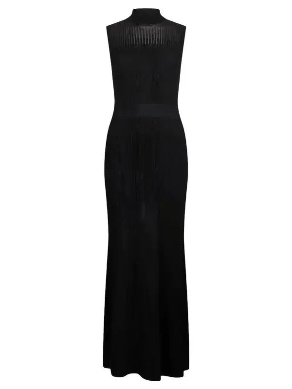 Liu Jo Ribbed High-neck Maxi Dress - Black