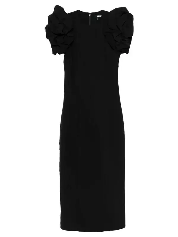 ROTATE BY BIRGER CHRISTENSEN Puff-sleeve Midi Dress - Black