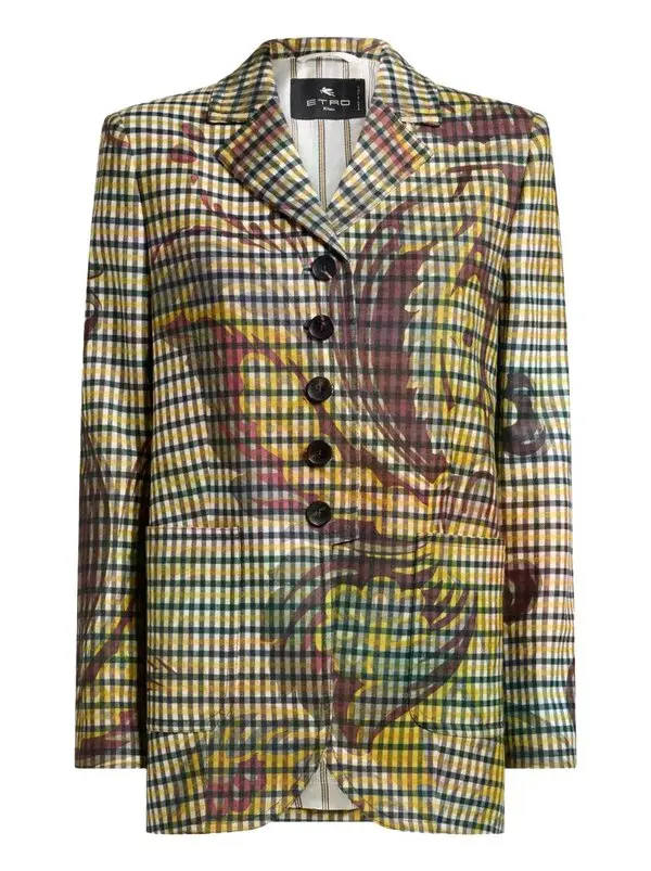 Etro Floral-print Jacket - Yellow