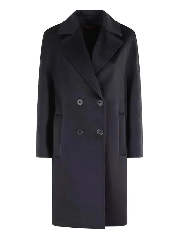 Max Mara Wool Double-breasted Coat - Blue
