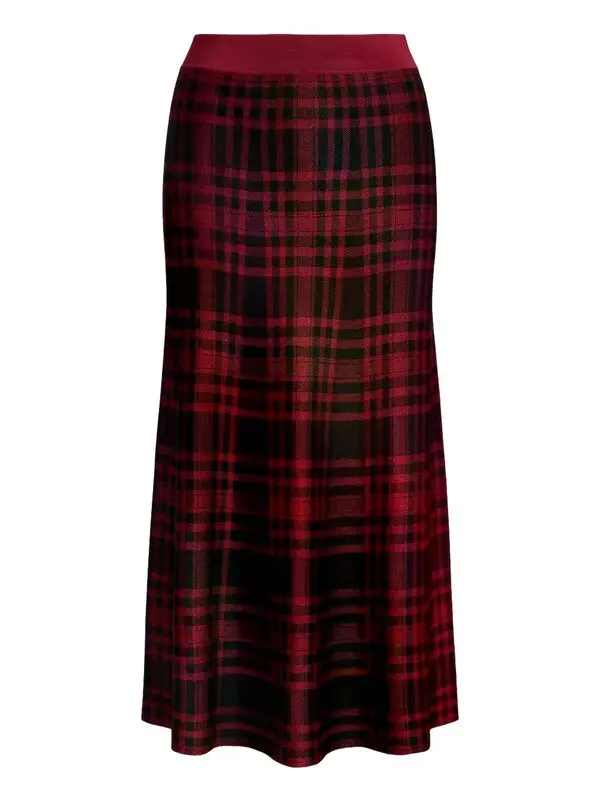 Polo Ralph Lauren A-line Plaid Midi Skirt - Red