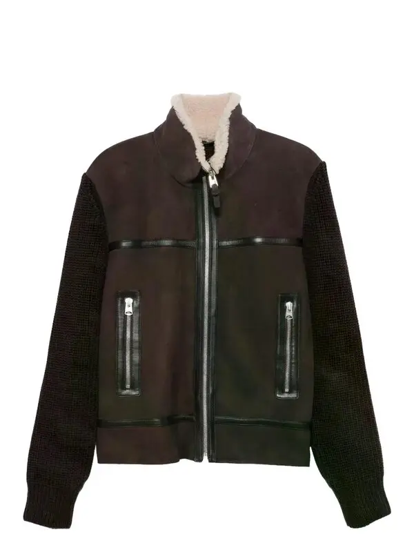 Mackage Leather Zip-up Jacket - Brown